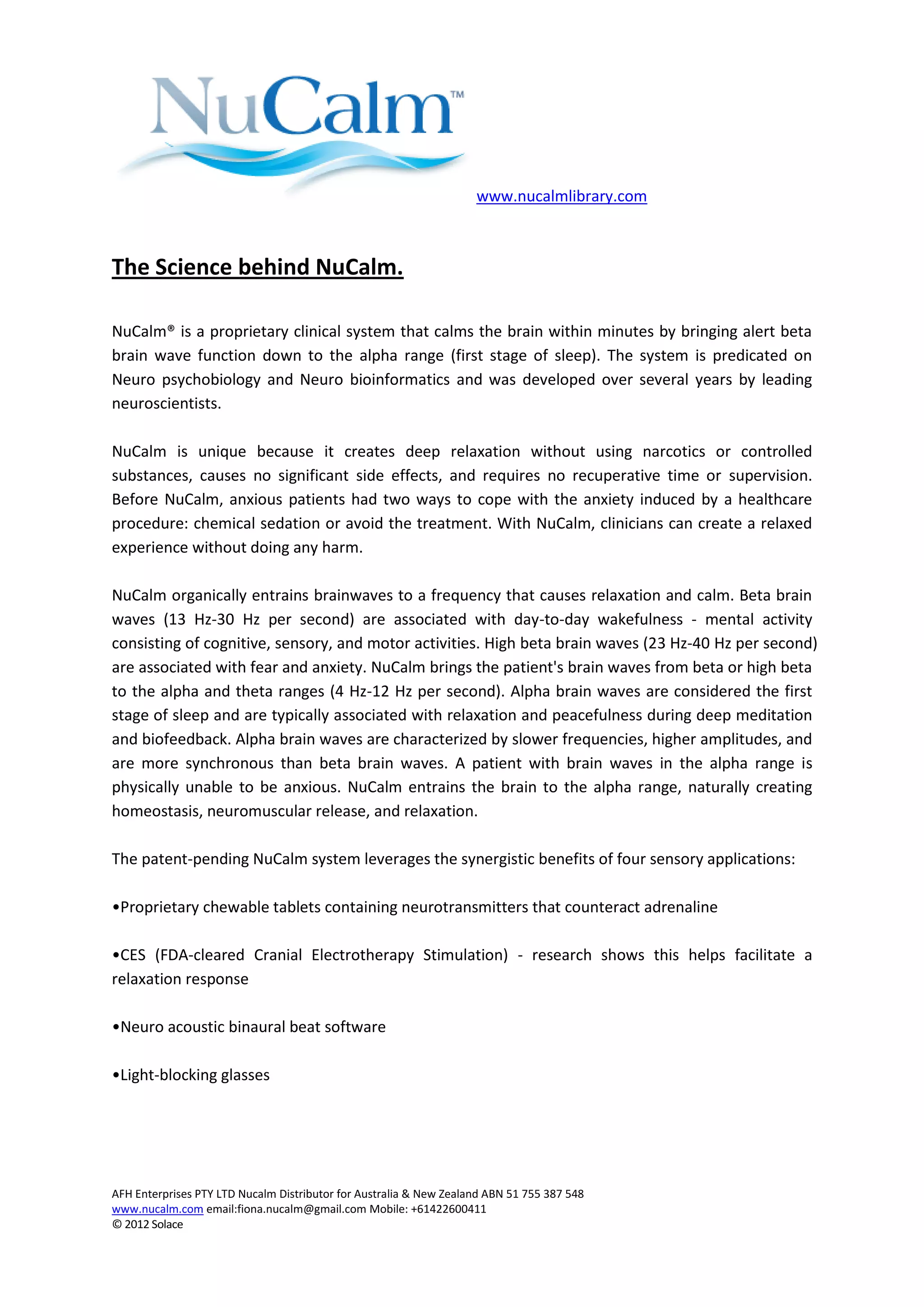 NuCalm ScienceNuCalm | PDF