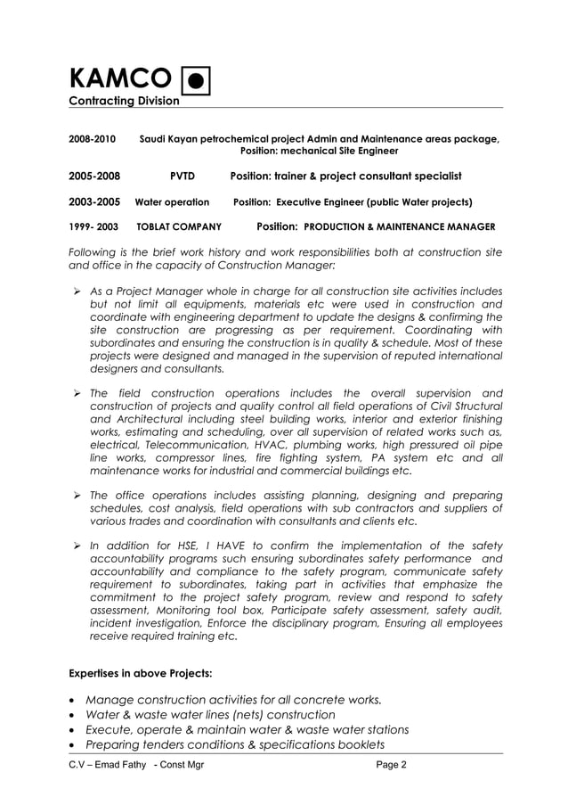 CV - Emad Fathi CM | PDF