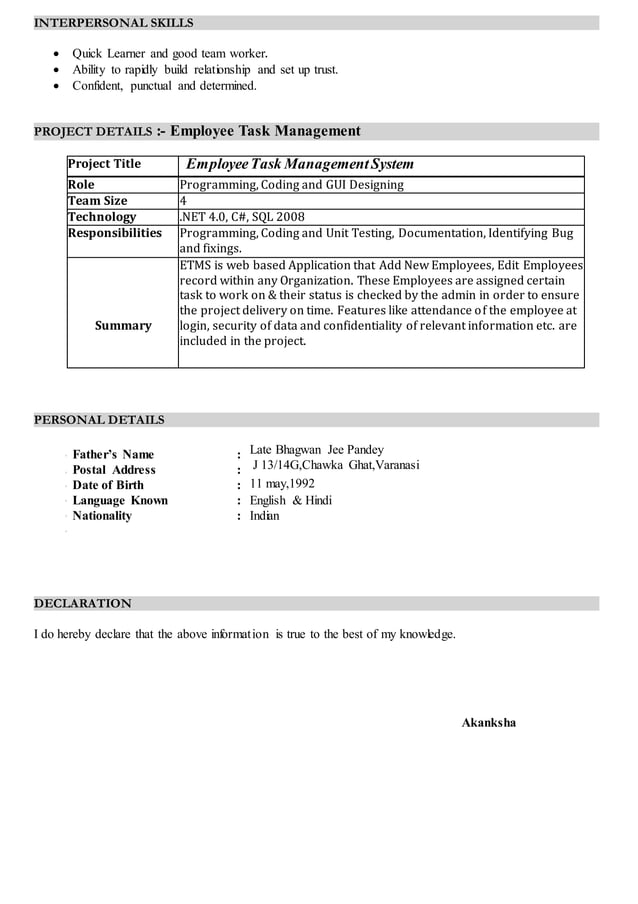 akanksha resume
