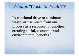 4C Call webinar series for The Long Run: Waste to Wealth in the ...