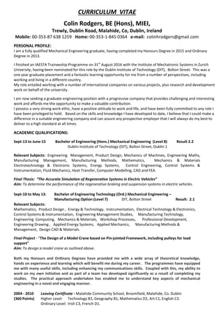 Colin Rodgers CV Jan-17 | PDF