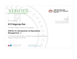 IIMBx OM101.1x Certificate _ edX | PDF