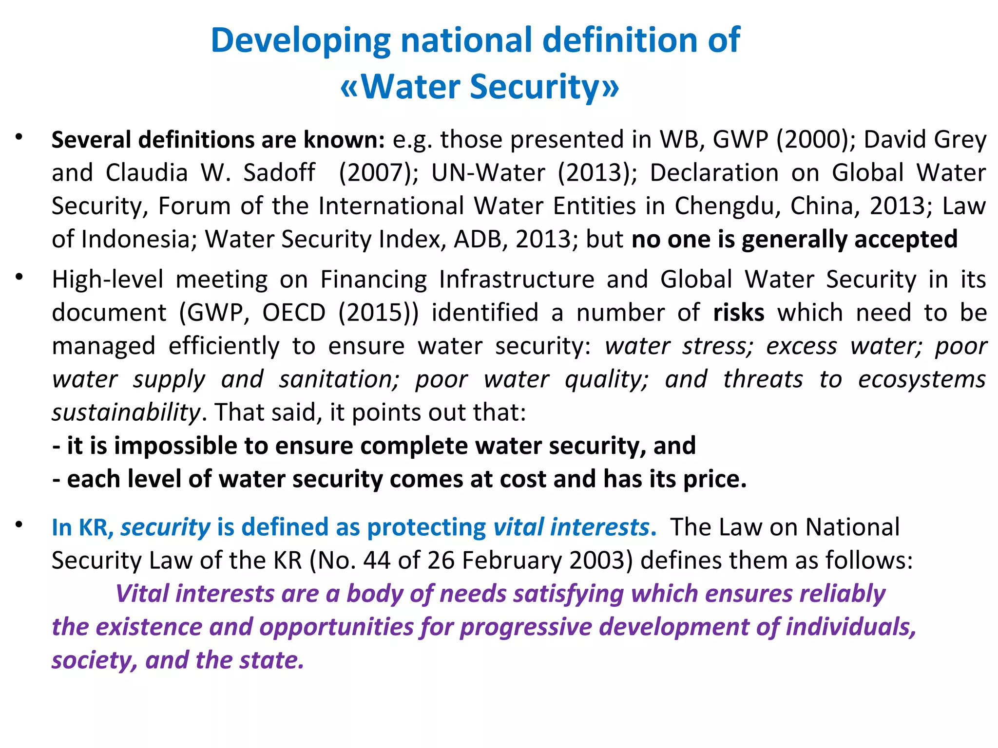 Water Security in Kyrgyzstan | PPT | Free Download