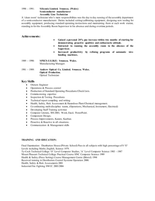 C J Clement CV | DOCX | Civil Engineering Industry | Industries