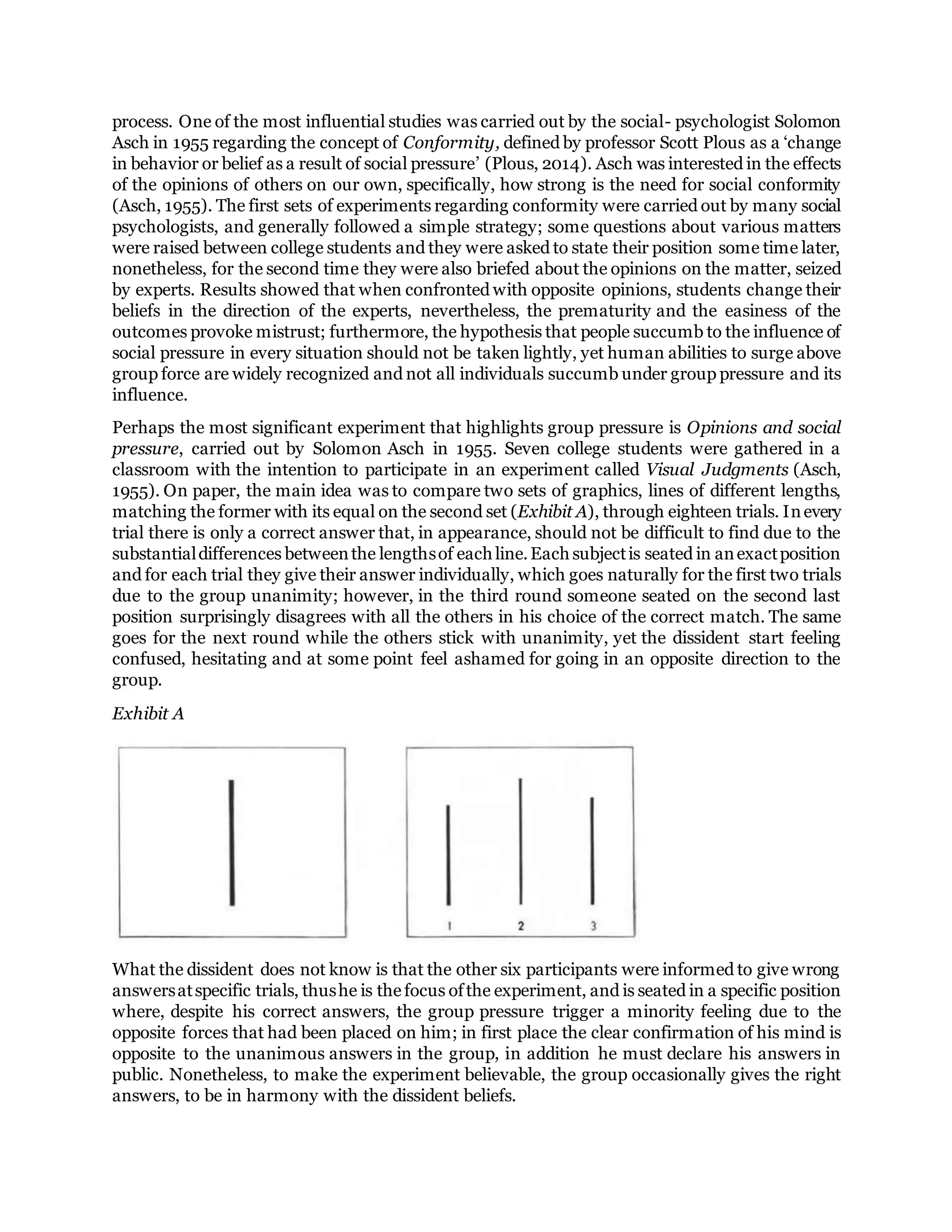 Group Pressure & Obedience to Authority | DOCX | Science