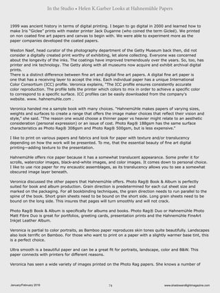 Helen K. Garber interviews Hahnemühle Paper Representative, Veronica ...
