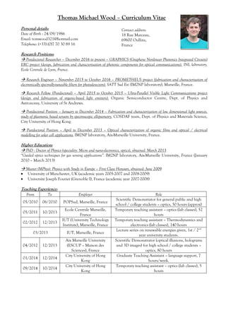 T Wood CV English 2016 (c) | PDF