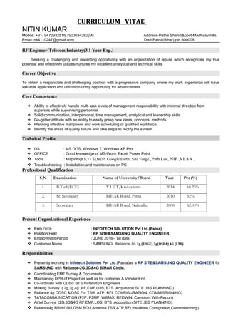NITIN CV | DOC | Computer Software and Applications | Computing