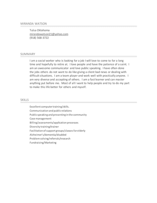 Resume Miranda Watson | DOCX
