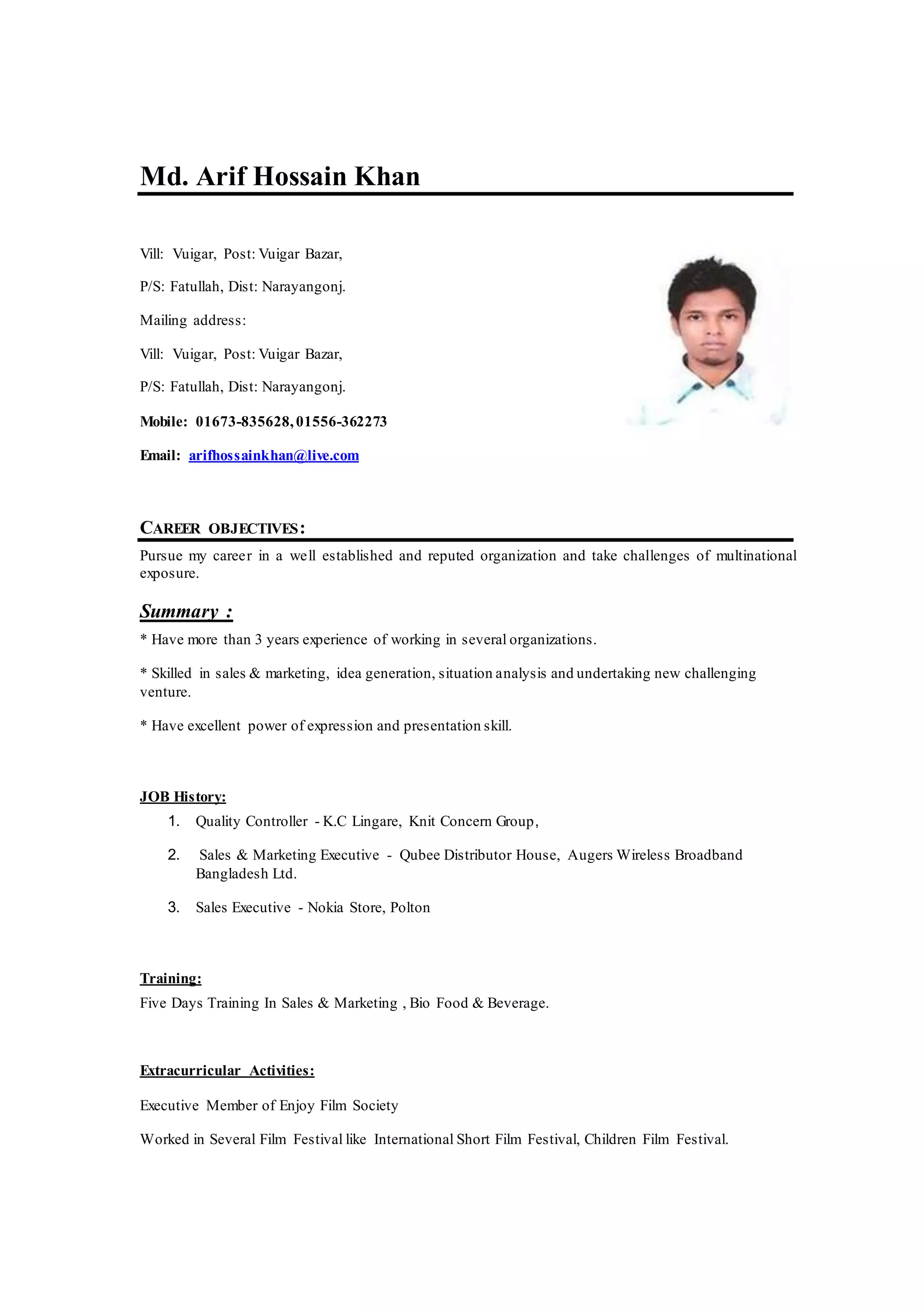 CV Arif Update | PDF