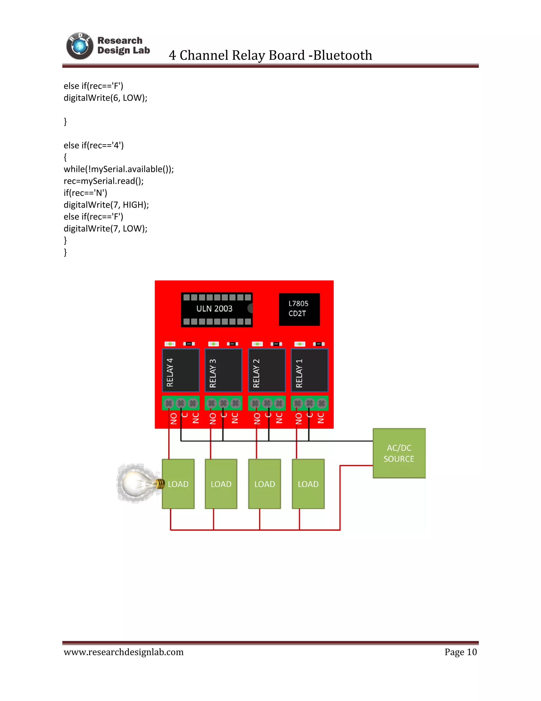 4 Channel Relay Board 5V-Bluetooth Compatible for Arduino | PDF