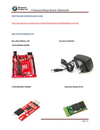 4 Channel Relay Board 5V-Bluetooth Compatible for Arduino | PDF