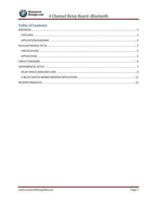 4 Channel Relay Board 5V-Bluetooth Compatible for Arduino | PDF