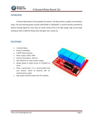 4 Channel Relay Board 12V-Compatible for Arduino | PDF