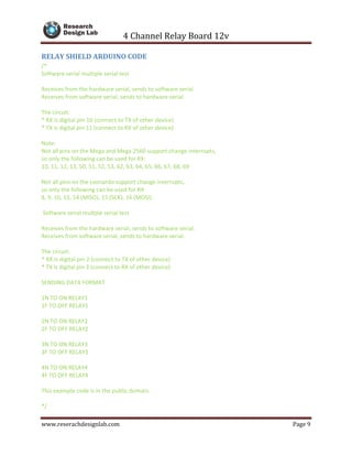 4 Channel Relay Board 12V-Compatible for Arduino | PDF