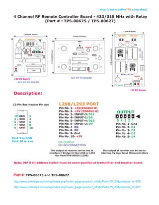 4 channel rf remote controller board manual | PDF