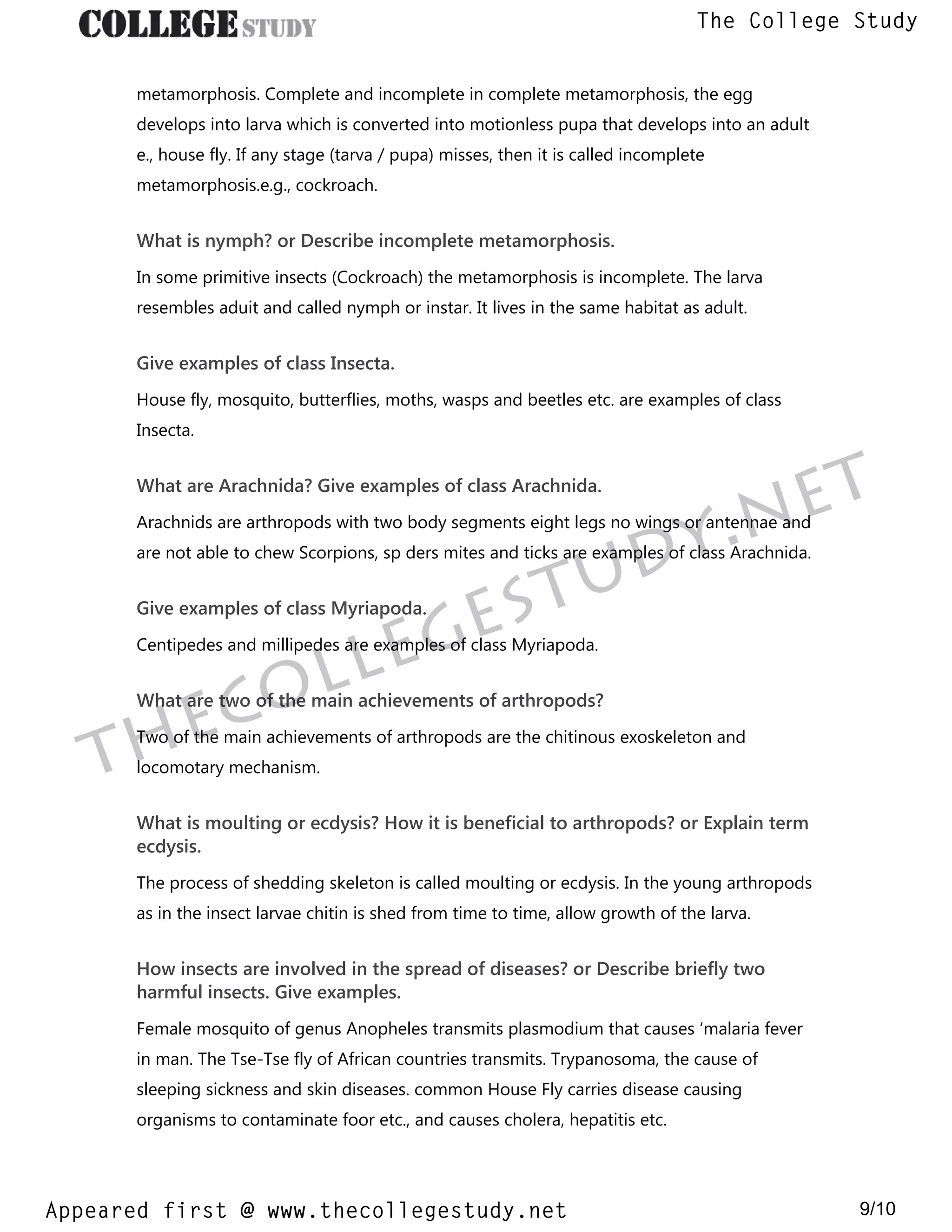 4 chap 10 (kingdom animalia) f.sc 1st year biology helping notes | PDF