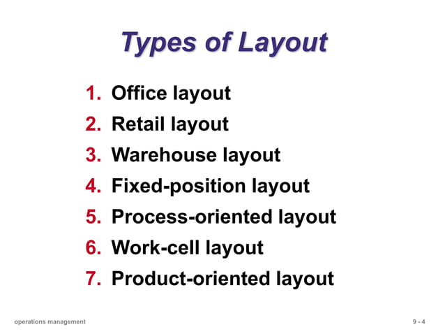 4 Chapter 6 Facility layout.ppt | Retail Industry | Industries