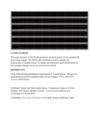 MATLAB Simulation on Speed Control of Four Quadrant DC Drive Using Chopper | PDF