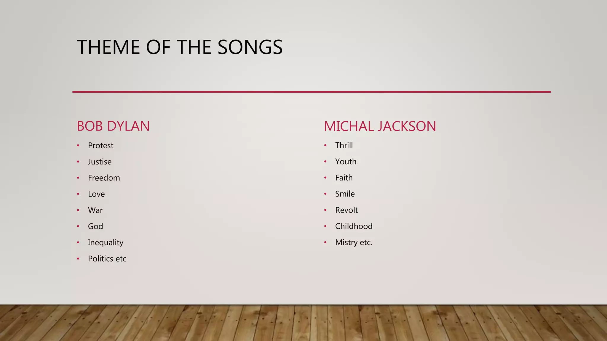 Bob dylan and_michael_jackson_presentation_ | PPTX