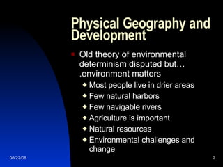 4 Class #5 Africas Physical Geography And Development Impact | PPT