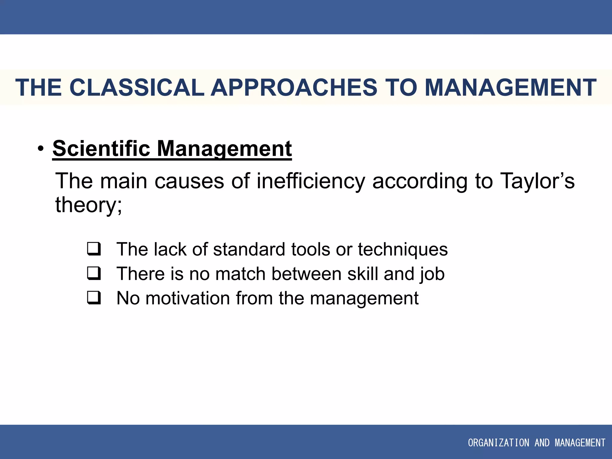 classical approaches to management | PPTX