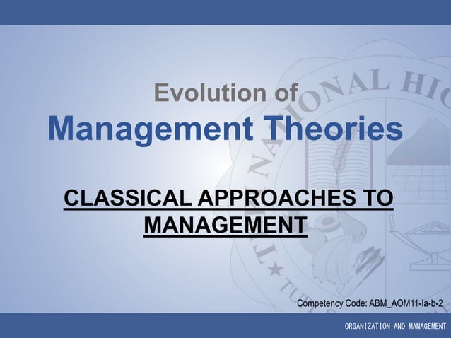 classical approaches to management | PPTX | Mechanical and Industrial ...