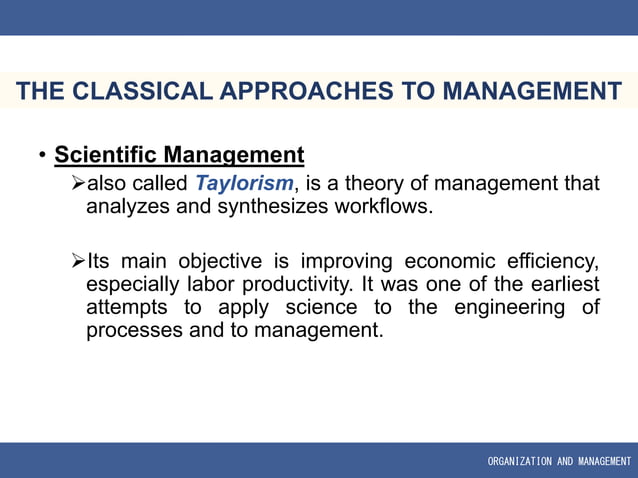 classical approaches to management