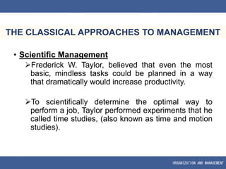 classical approaches to management | PPTX