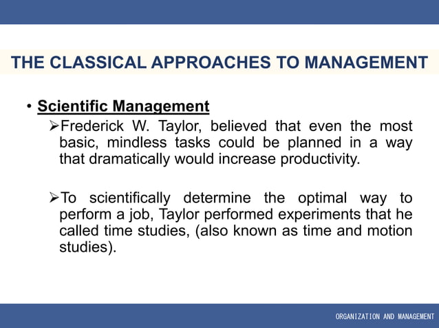 classical approaches to management | PPTX | Mechanical and Industrial ...