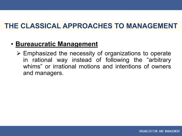 classical approaches to management | PPTX | Mechanical and Industrial ...