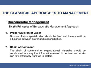 classical approaches to management | PPTX
