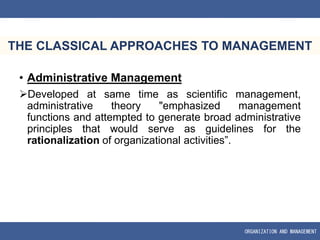 classical approaches to management | PPTX