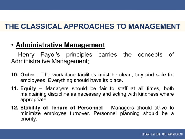 classical approaches to management