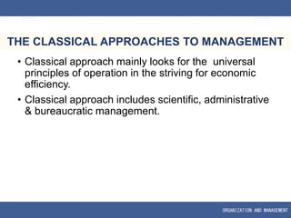 classical approaches to management | PPTX