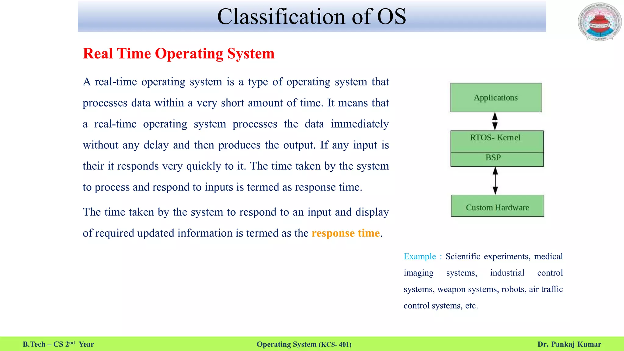 Classification of Operating System | PPTX