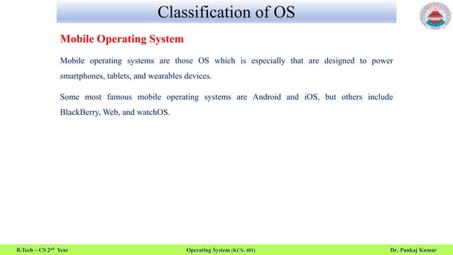 Classification of Operating System | PPTX | Operating Systems ...