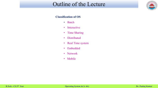 Classification of Operating System | PPTX | Operating Systems ...