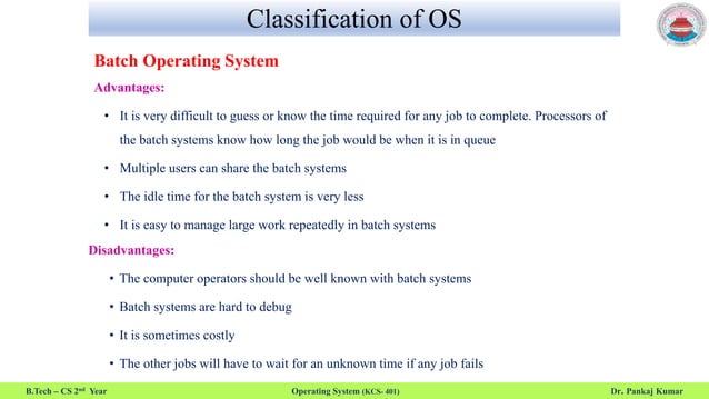 Classification of Operating System | PPTX | Operating Systems ...