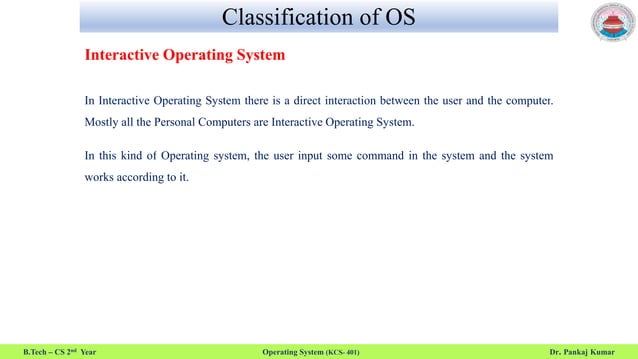 Classification of Operating System | PPTX | Operating Systems ...