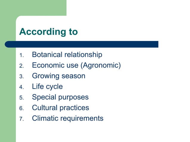 4 Classification of Crop Plants.pptClassification of Crop Plants | PPT