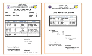 4 class program 2013 2014 | DOCX
