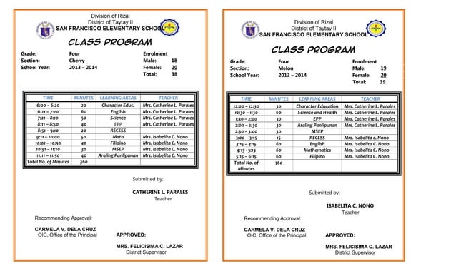 4 class program 2013 2014 | DOCX