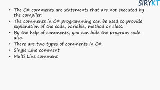 4comment in c# | PPTX