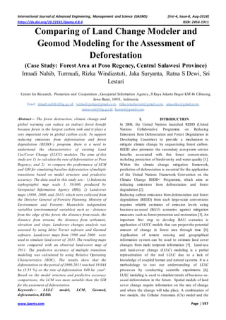 Comparing of Land Change Modeler and Geomod Modeling for the Assessment of Deforestation (Case ...