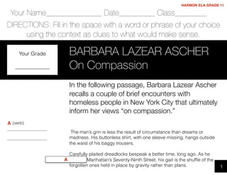 COMPASSION LESSON GRADE 10 | PDF | Food & Drink