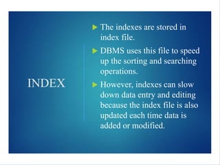 usage of index, user, data data administrator, database administrator .pptx