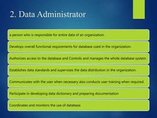usage of index, user, data data administrator, database administrator .pptx