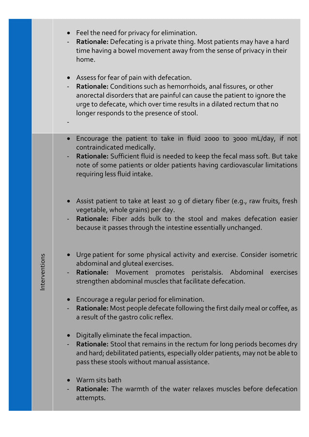 Constipation Nursing Care Plan | PDF | Digestive Disorders | Diseases ...