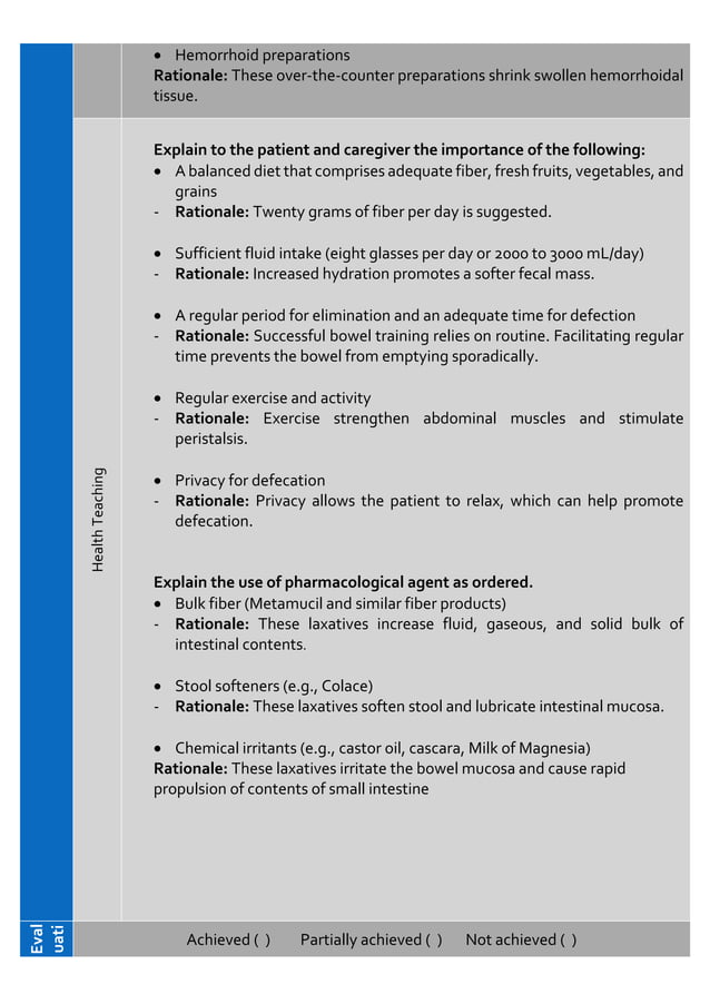 Constipation Nursing Care Plan | PDF | Digestive Disorders | Diseases ...